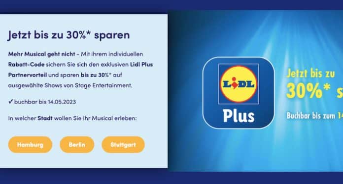 LIDL Plus Gutschein: König der Löwen Musical 30 Prozent Rabatt